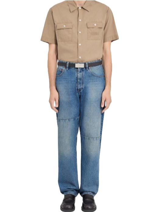 MAISON MARGIELA Mm6 Maison Margiela Logo Patch Straight Leg Jeans